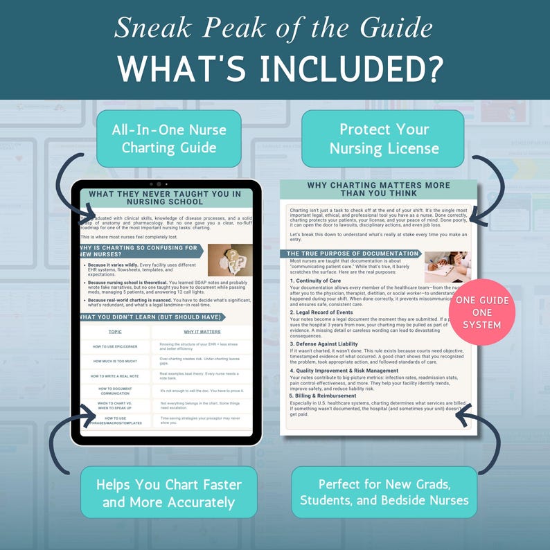 Nurse Charting Documentation Guide: Legal & Clinical Notes (PDF ...