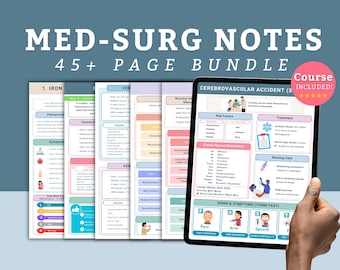 Med Surg Nursing School Study Guides - PDF - Etsy