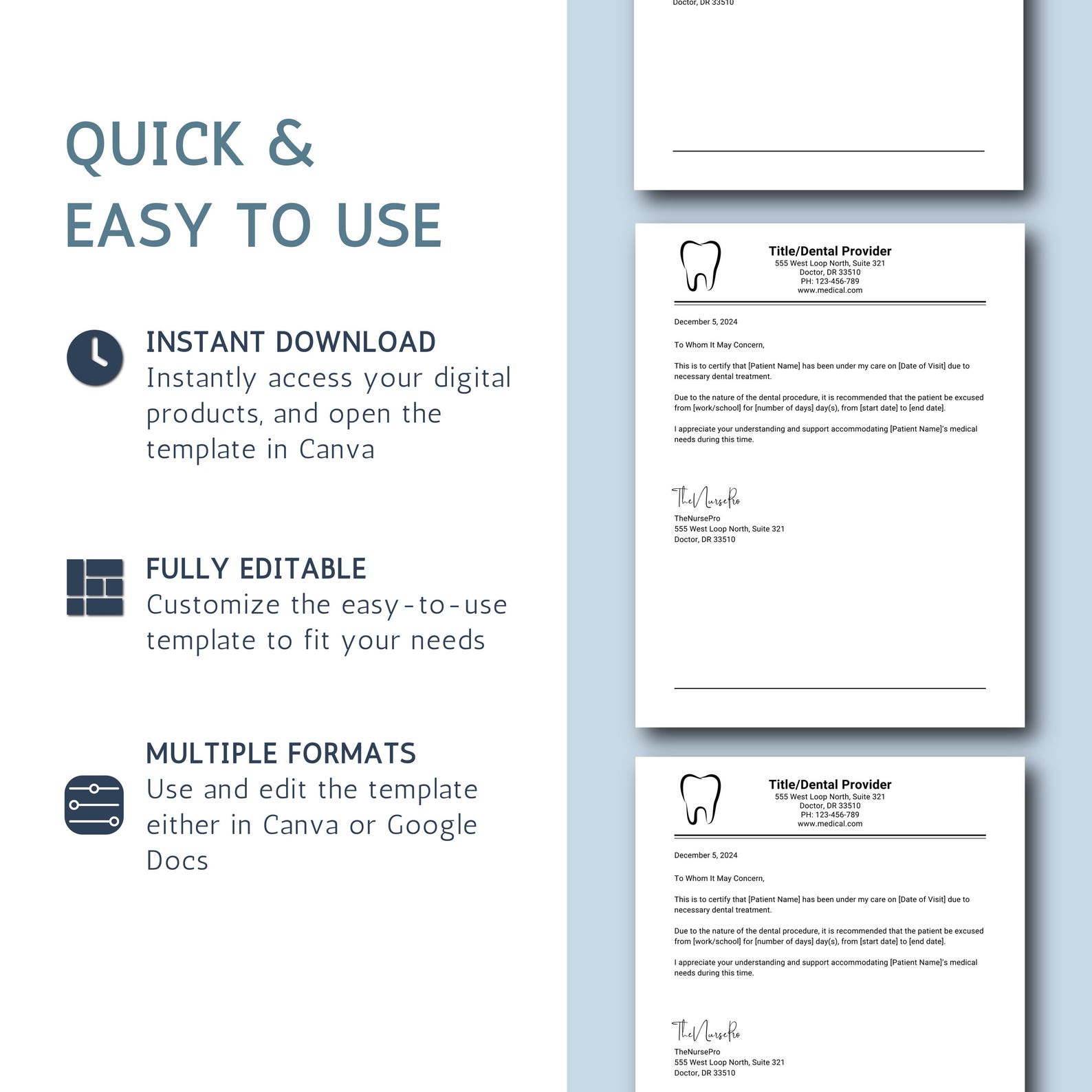 Dentist Excuse Note Template, Excuse Note Template, Dentist Excuse ...