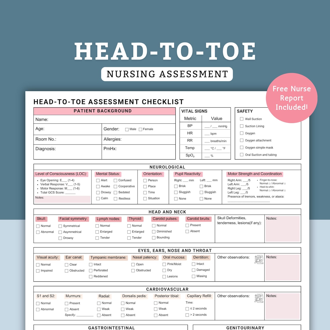 Head to Toe Assessment, Head to Toe Assessment Primary Care, Head to ...