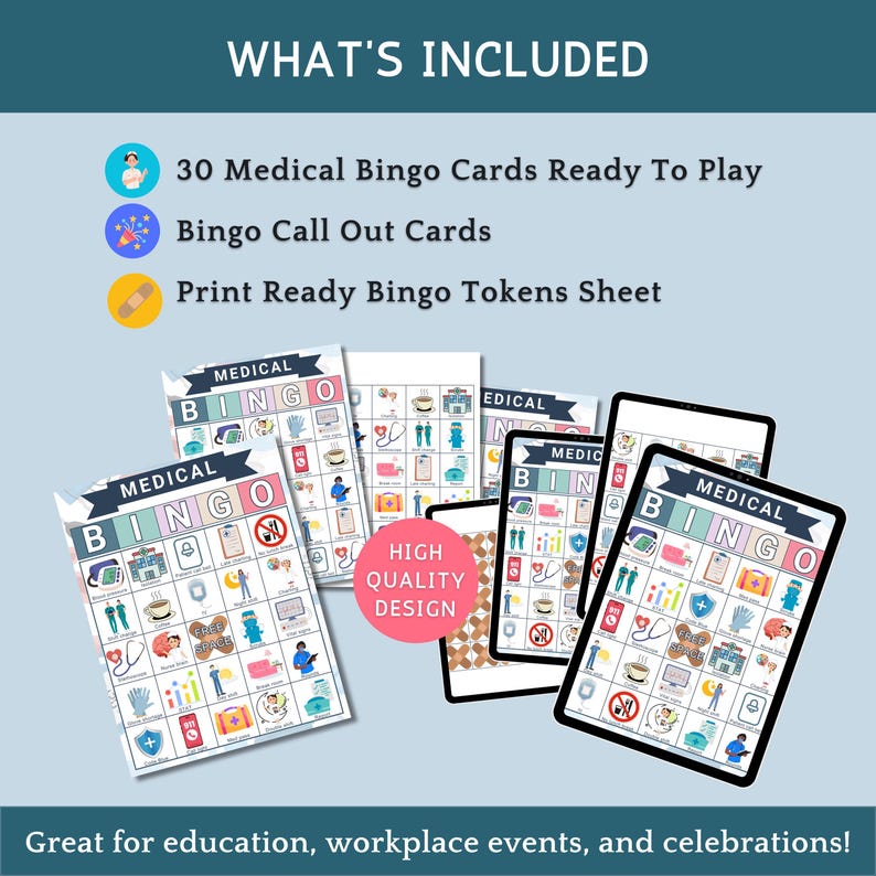 Medical Bingo, Nurse Bingo Cards, Nurse Week Games, Nursing School ...