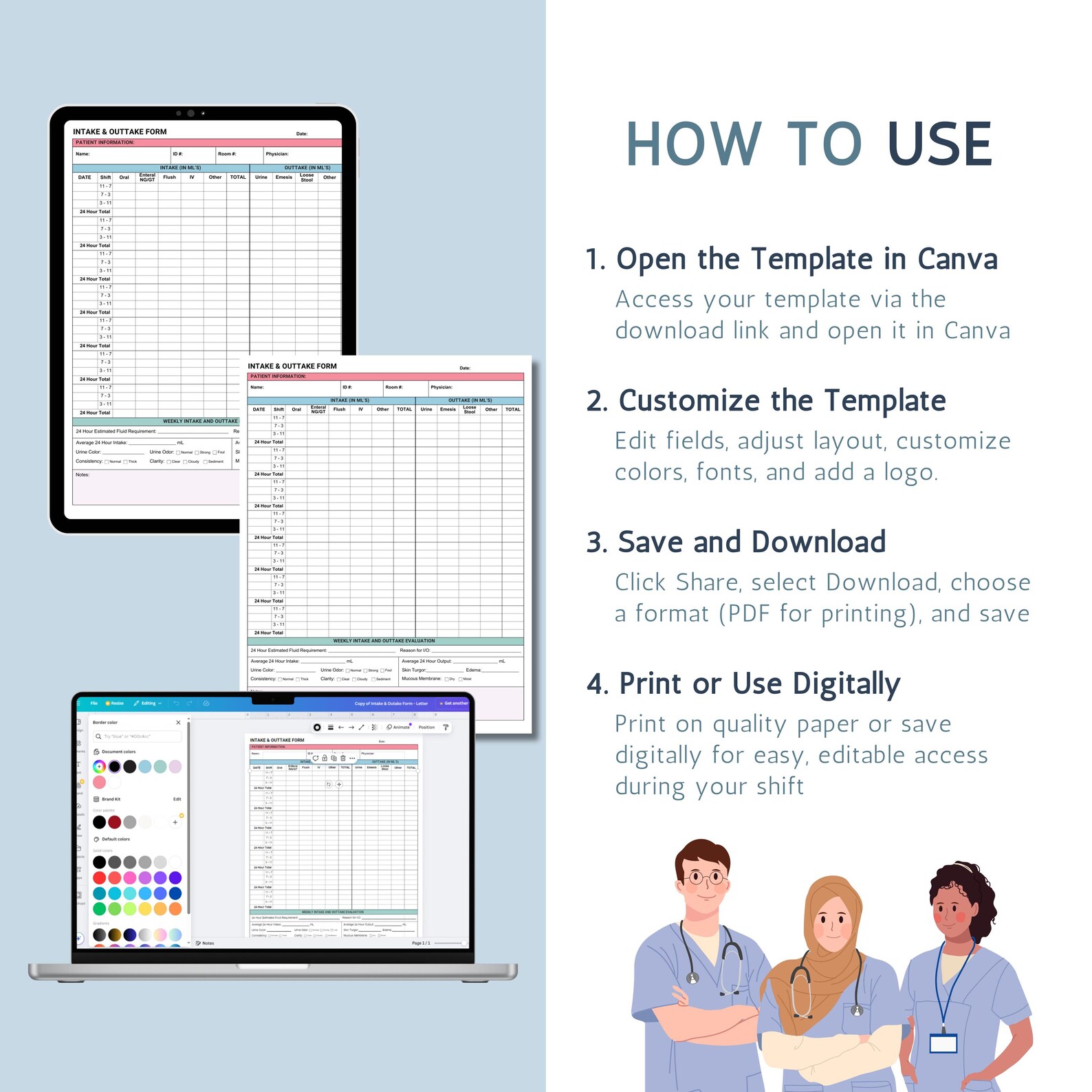 Patient Intake Form, Medical Form, Medical Homecare Forms, Client ...