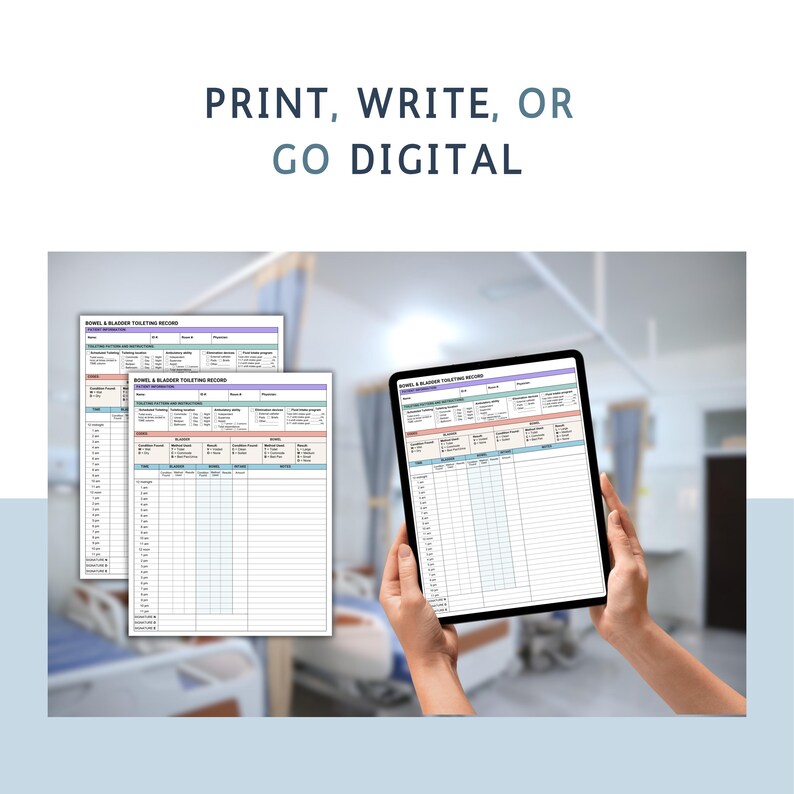 Bladder & Bowel Toileting Record Form, Bowel Symptoms Form, Bowel Form ...