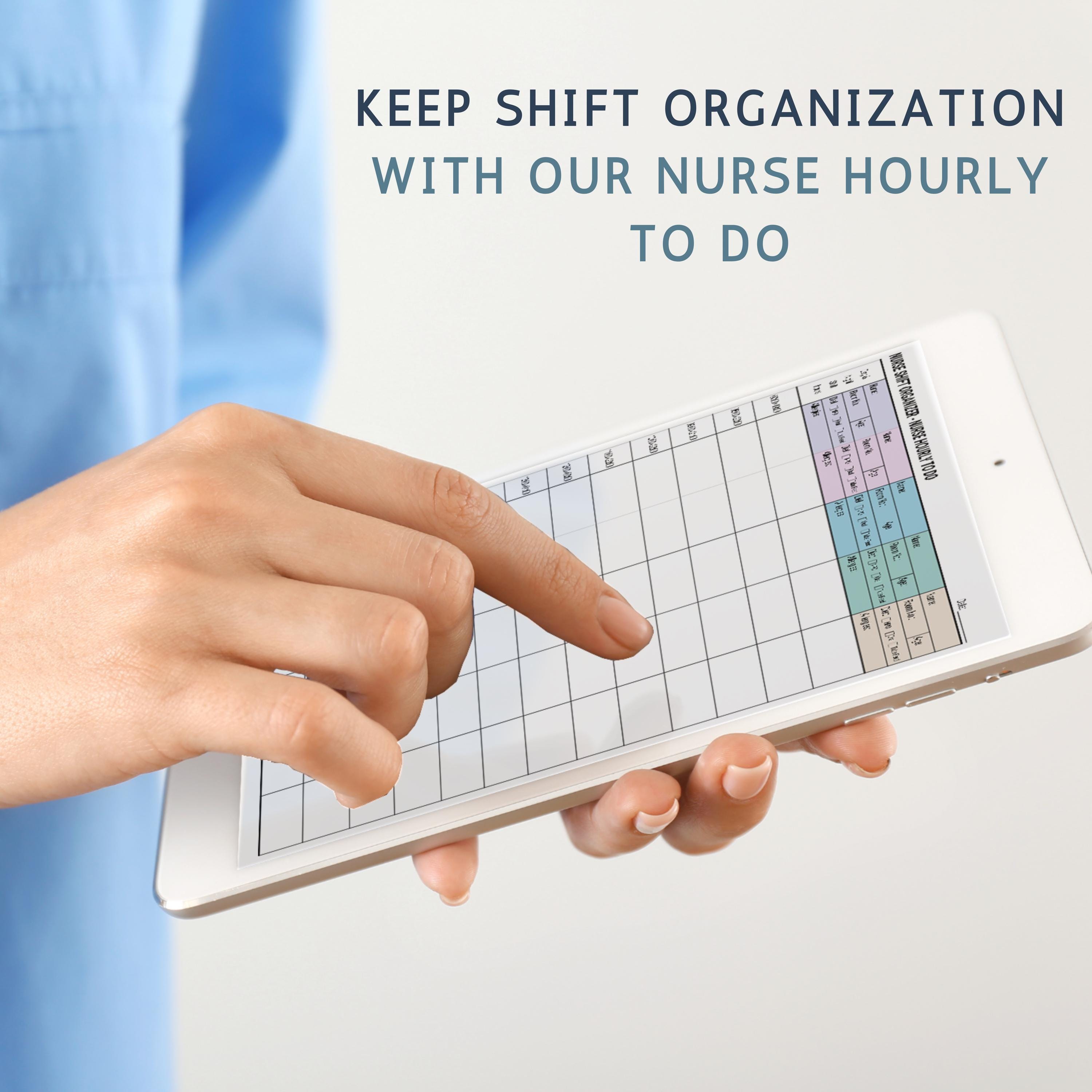 Nurse Hourly to Do, Nursing Charting, Shift Organizer, Nurse Shift ...