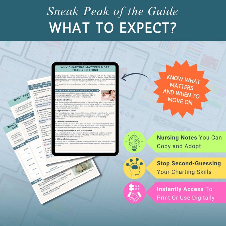 Nurse Charting Documentation Guide: Legal & Clinical Notes (PDF ...