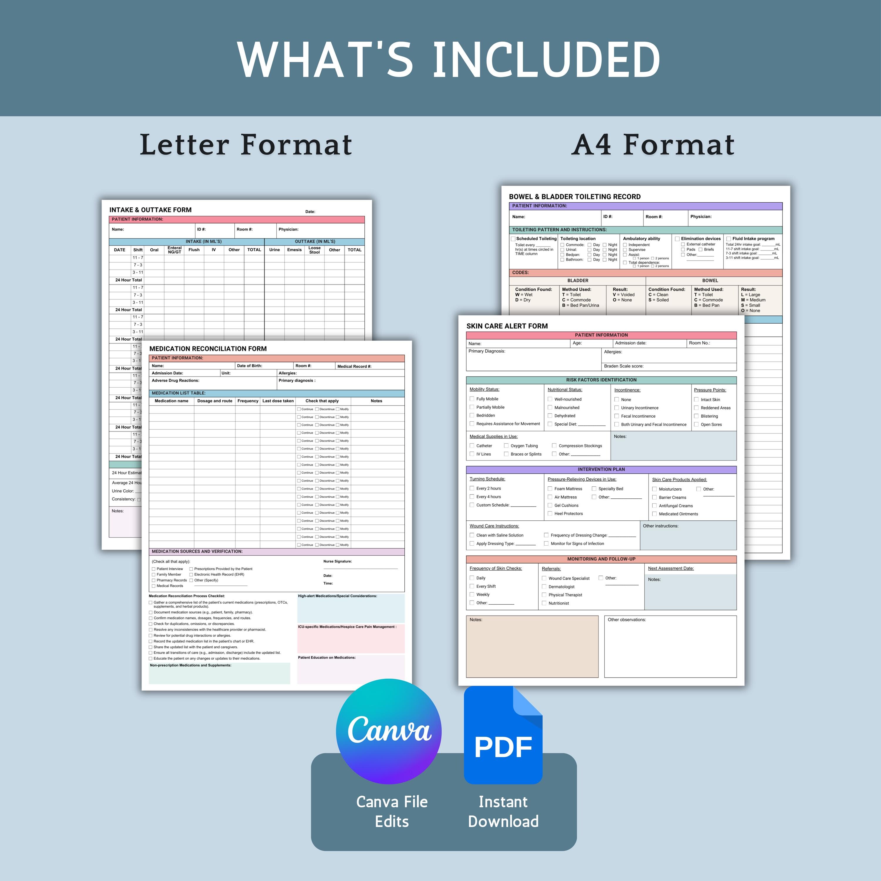 Medical Intake & Patient Information Template Bundle, Healthcare ...