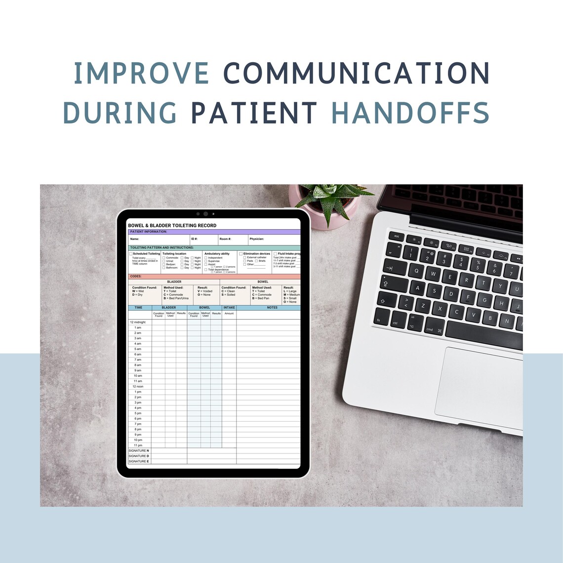 Bladder & Bowel Toileting Record Form, Bowel Symptoms Form, Bowel Form ...
