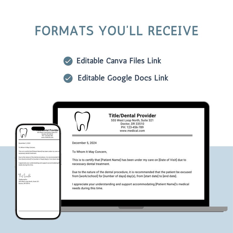 Dentist Excuse Note Template, Excuse Note Template, Dentist Excuse ...