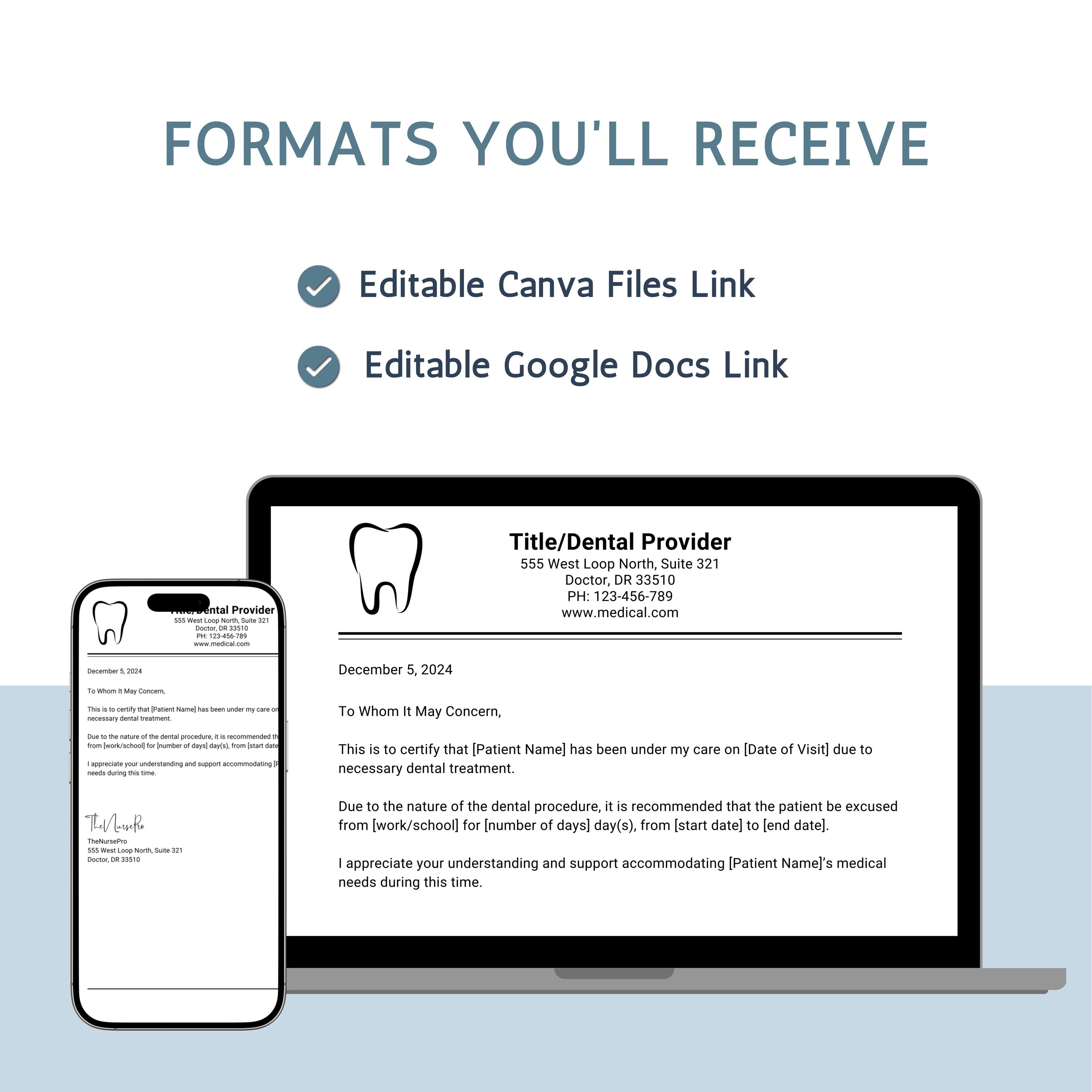 Dentist Excuse Note Template, Excuse Note Template, Dentist Excuse ...