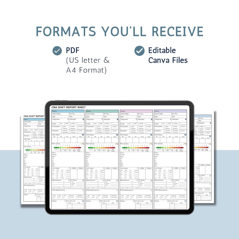 CNA Report Sheet, CNA Brain Sheet, Cna Report Sheet Med Surg, Cna ICU ...