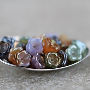 110 Soft Purple Sage Bell Flower Beads 6x8mm MIX Czech Glass Beads for ...