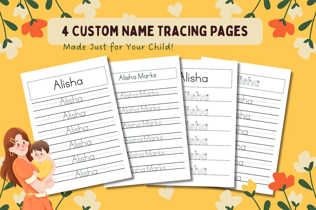 Personalized Name Trace Worksheet | Custom Name Tracing Sheet ...