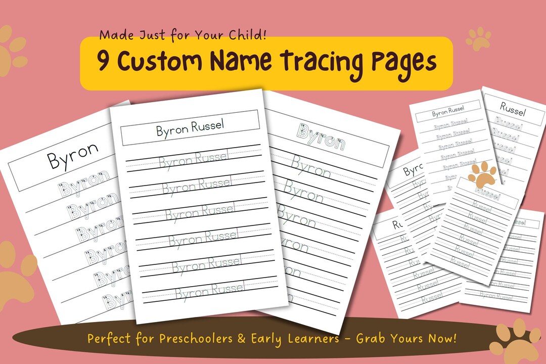 Personalized Name Trace Worksheet | Custom Name Tracing Sheet ...