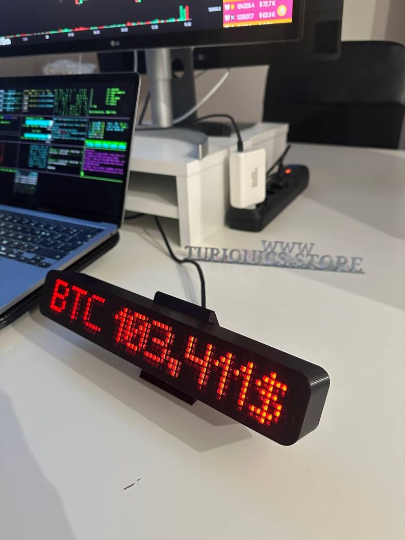 Bitcoin BTC LED Ticker Wi-fi Display Black With Red - Crypto Price ...