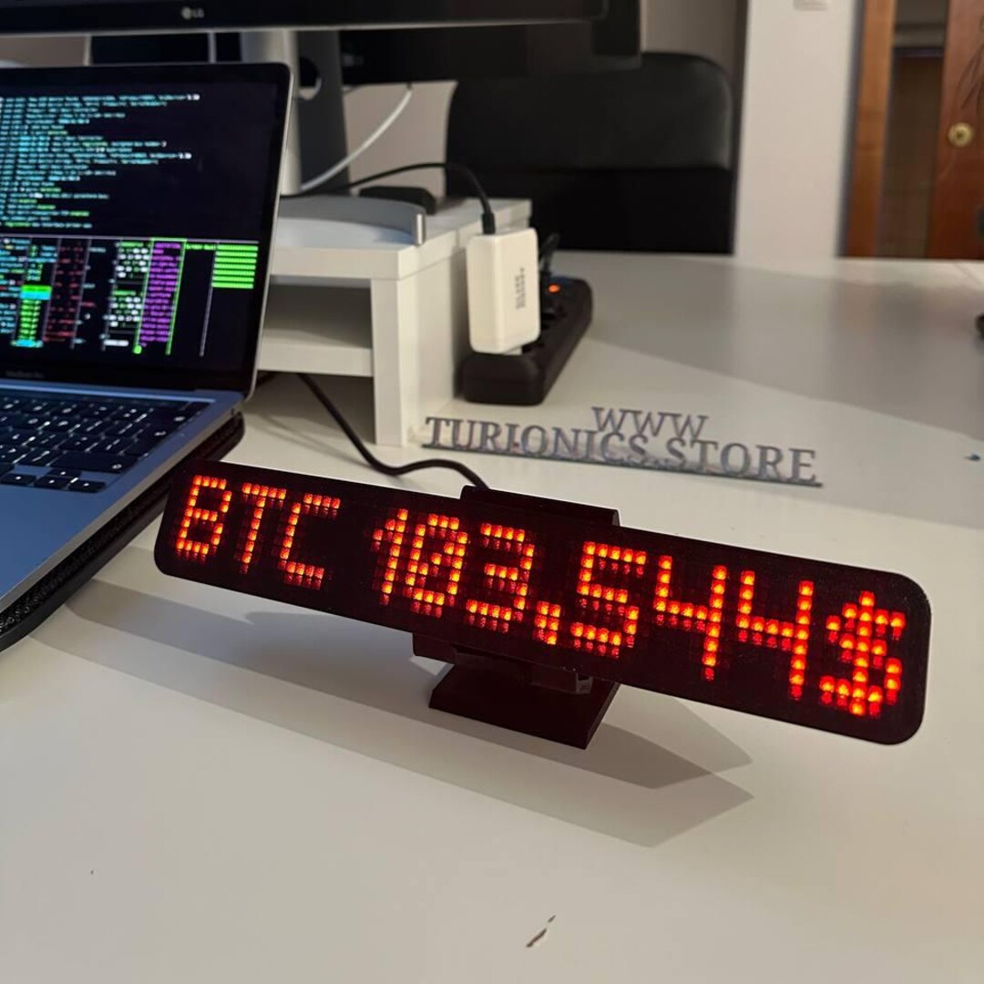 Bitcoin BTC LED Ticker Wi-fi Display Black With Red - Crypto Price ...