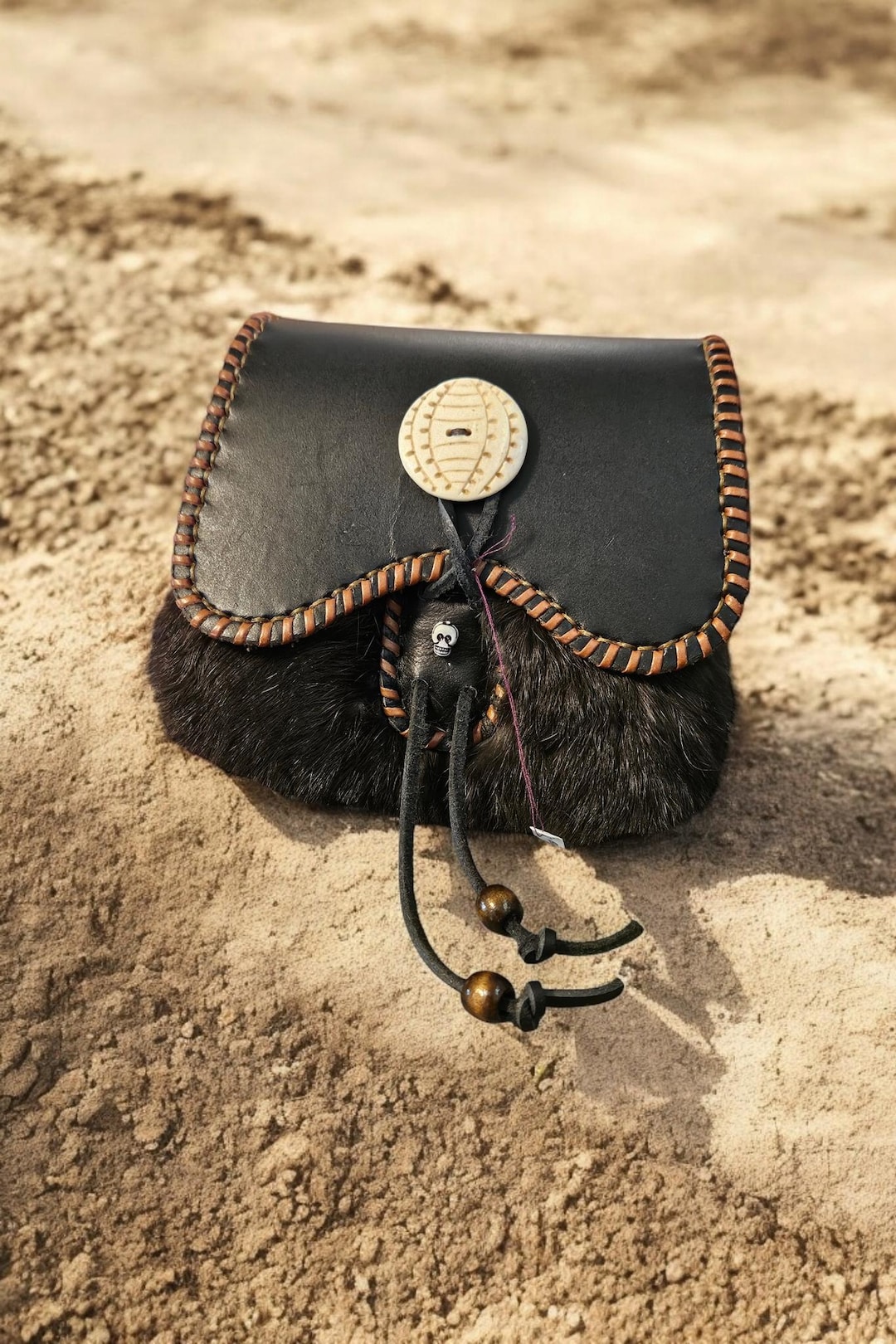 Handmade Leather & Rabbit Belt Pouch - Multiple Pockets for All Your ...