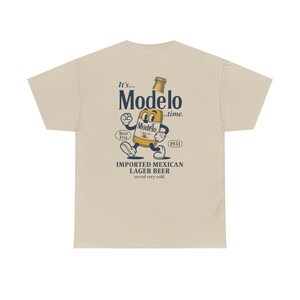 Modelo Time Beer T Shirt Vintage Cartoon Graphic Tee Imported Mexican ...