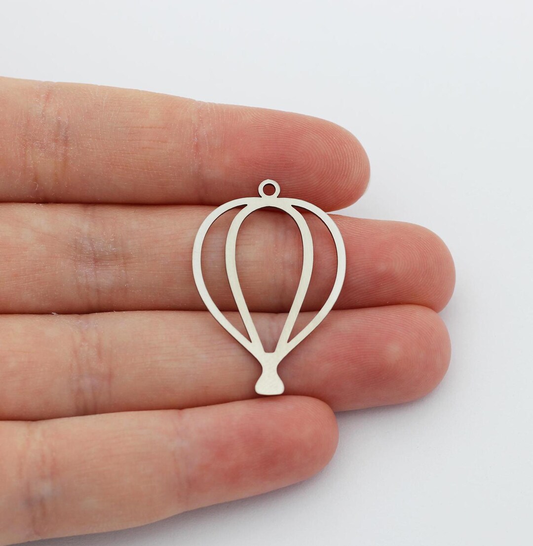 6 Pc Hot Air Balloon Charm, Stainless Steel Balloon Charm, Steel ...