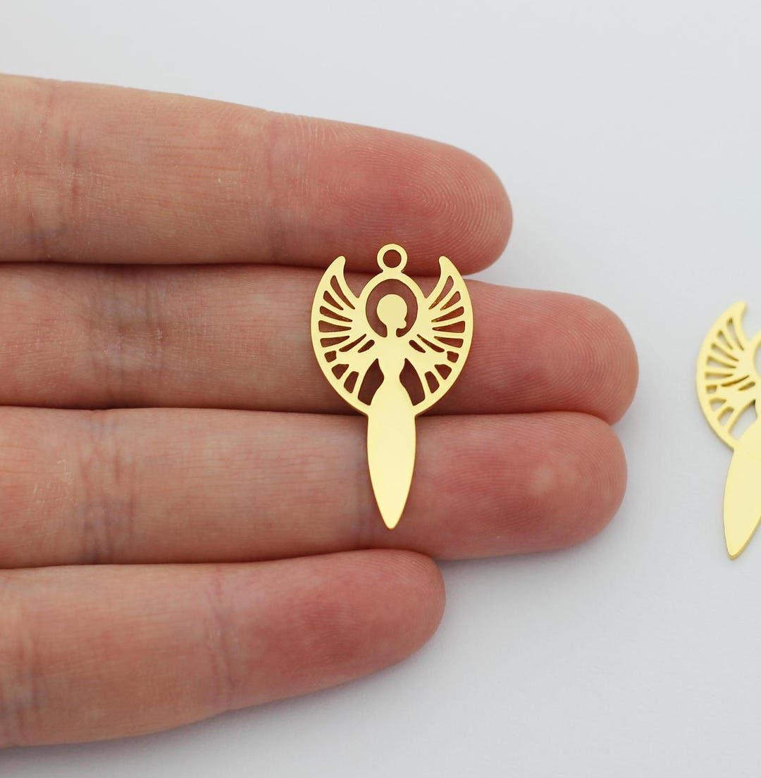 24K Gold Plated Goddess Charm, Pagan Goddess Fertility Charm, Gold ...