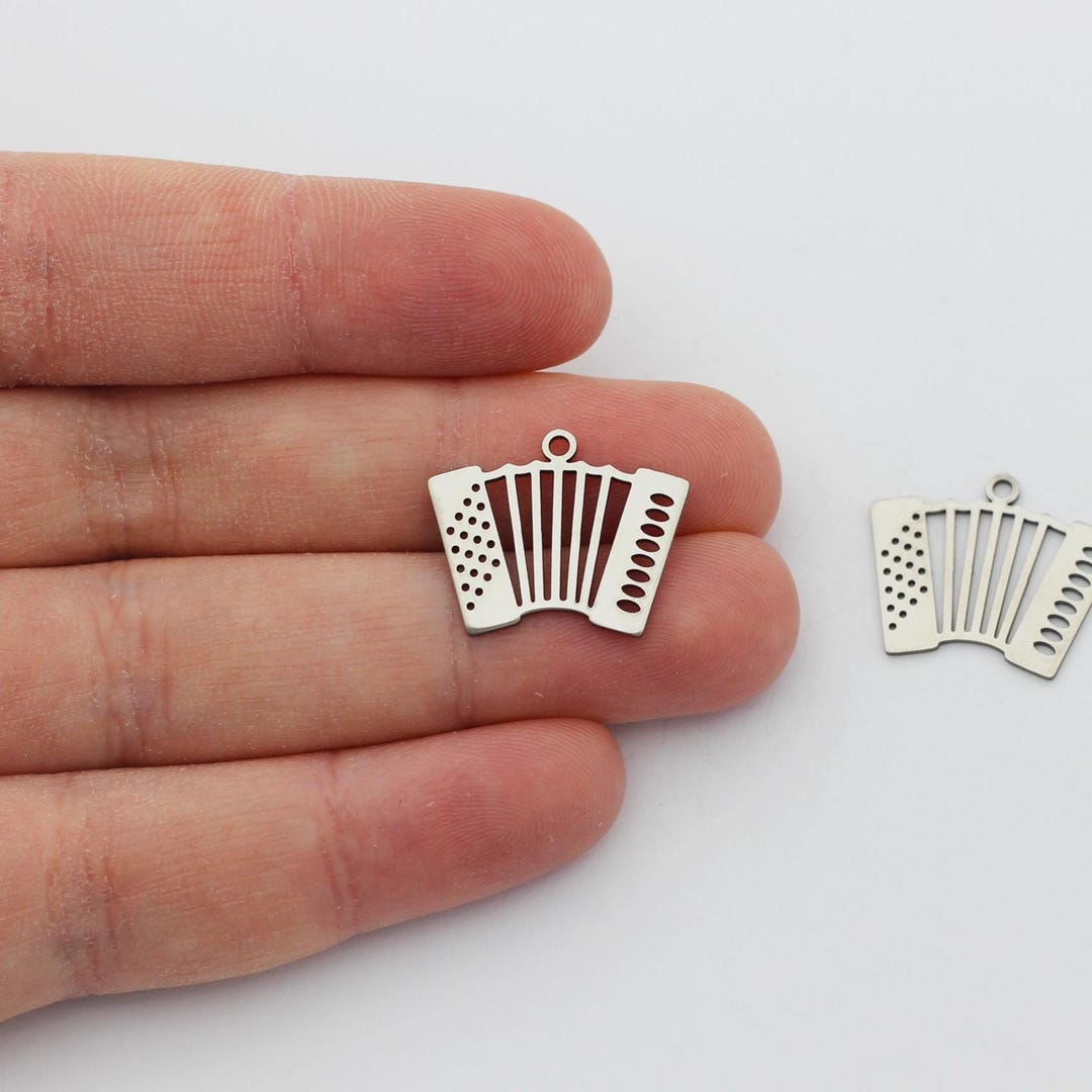 Stainless Steel Accordion Charms, Tiny Musical Instrument Music Symbols ...