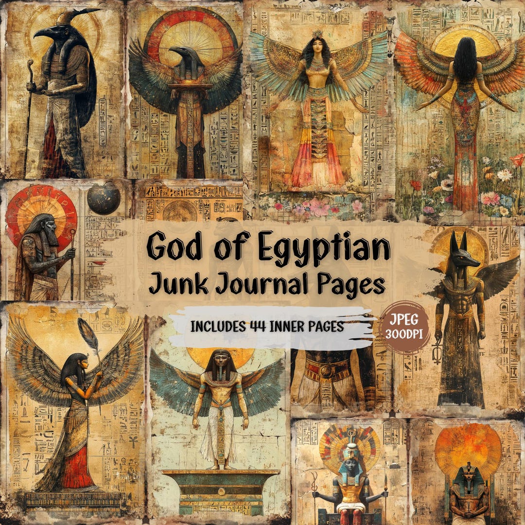 Egyptian Gods Junk Journal Pages: Vintage Ephemera (44 JPEG) - Etsy