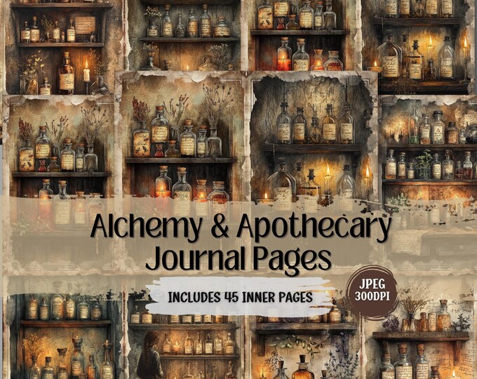 The Alchemist’s Ledger | Vintage Apothecary Junk Journal Pages ...