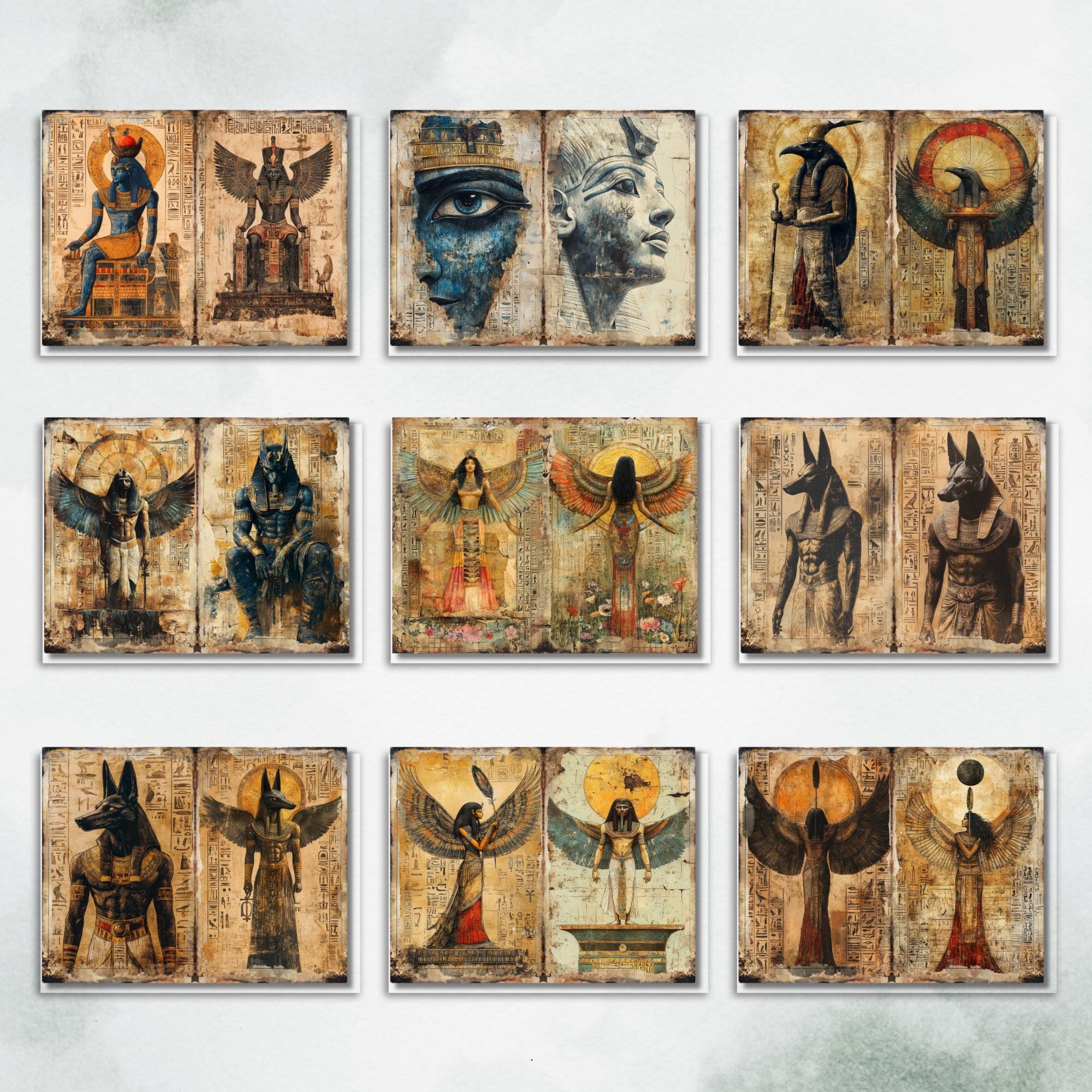 Egyptian Gods Junk Journal Pages: Vintage Ephemera (44 JPEG) - Etsy