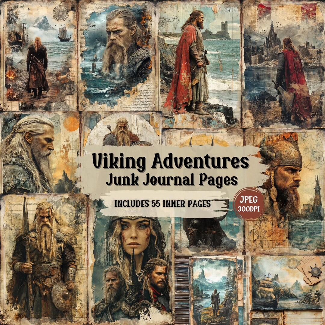 Viking Adventures Junk Journal | Vintage Nordic-themed Kit | Shabby ...