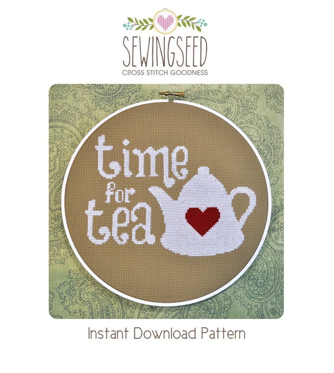 Time for Tea Cross Stitch Pattern Instant Download - Etsy