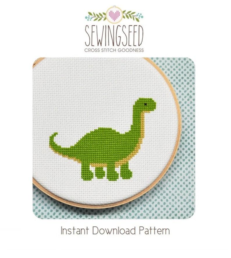 Dinosaur Cross Stitch Pattern Instant Download - Etsy