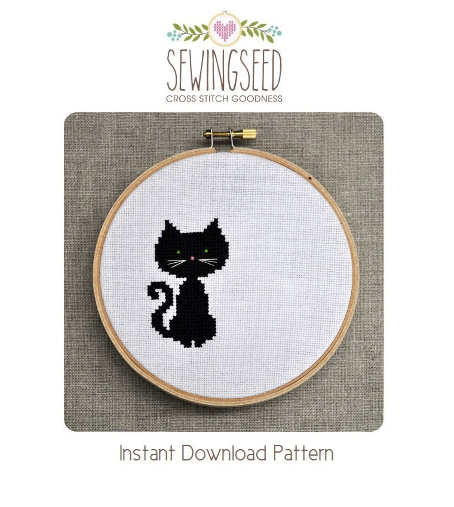 Small Black Cat Cross Stitch Pattern Instant Download - Etsy