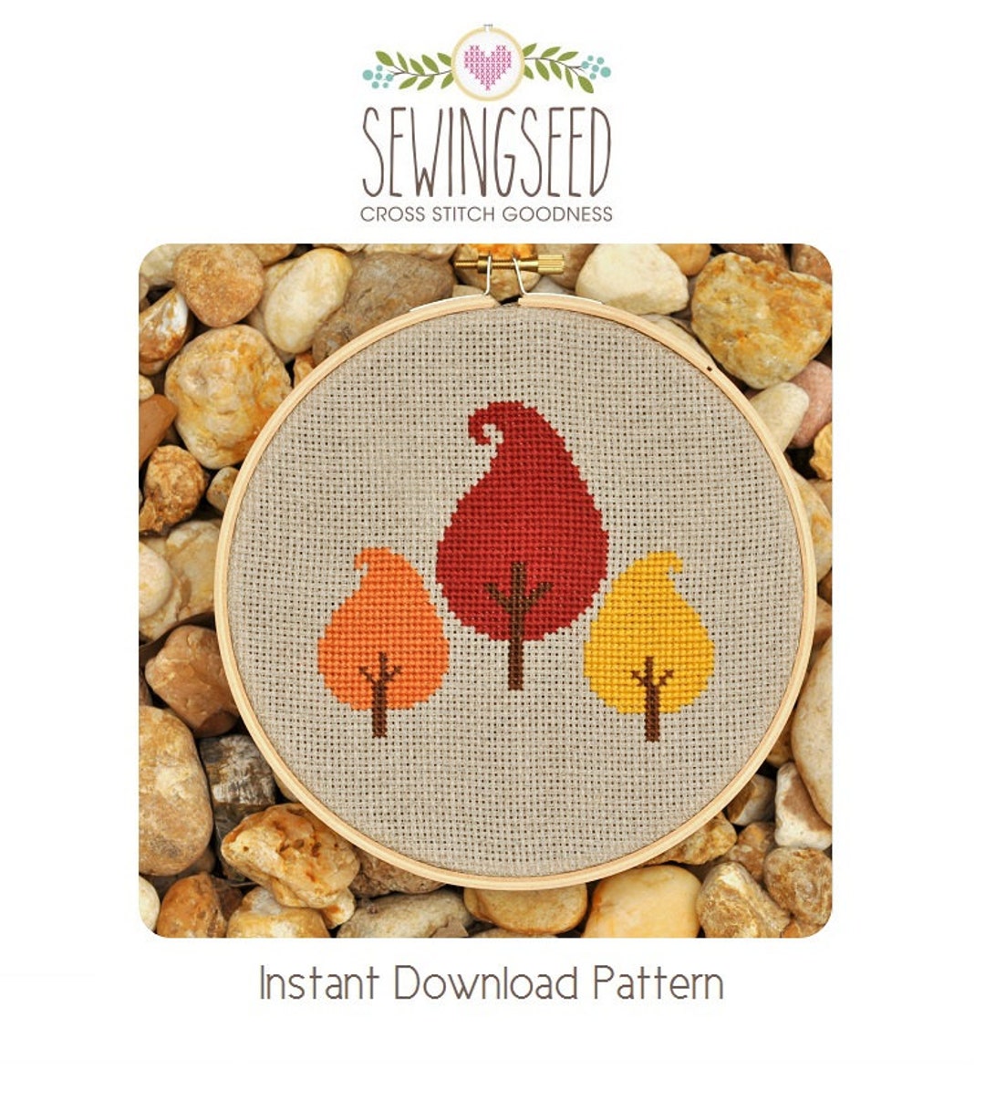 Autumn Trees Cross Stitch Pattern Instant Download - Etsy