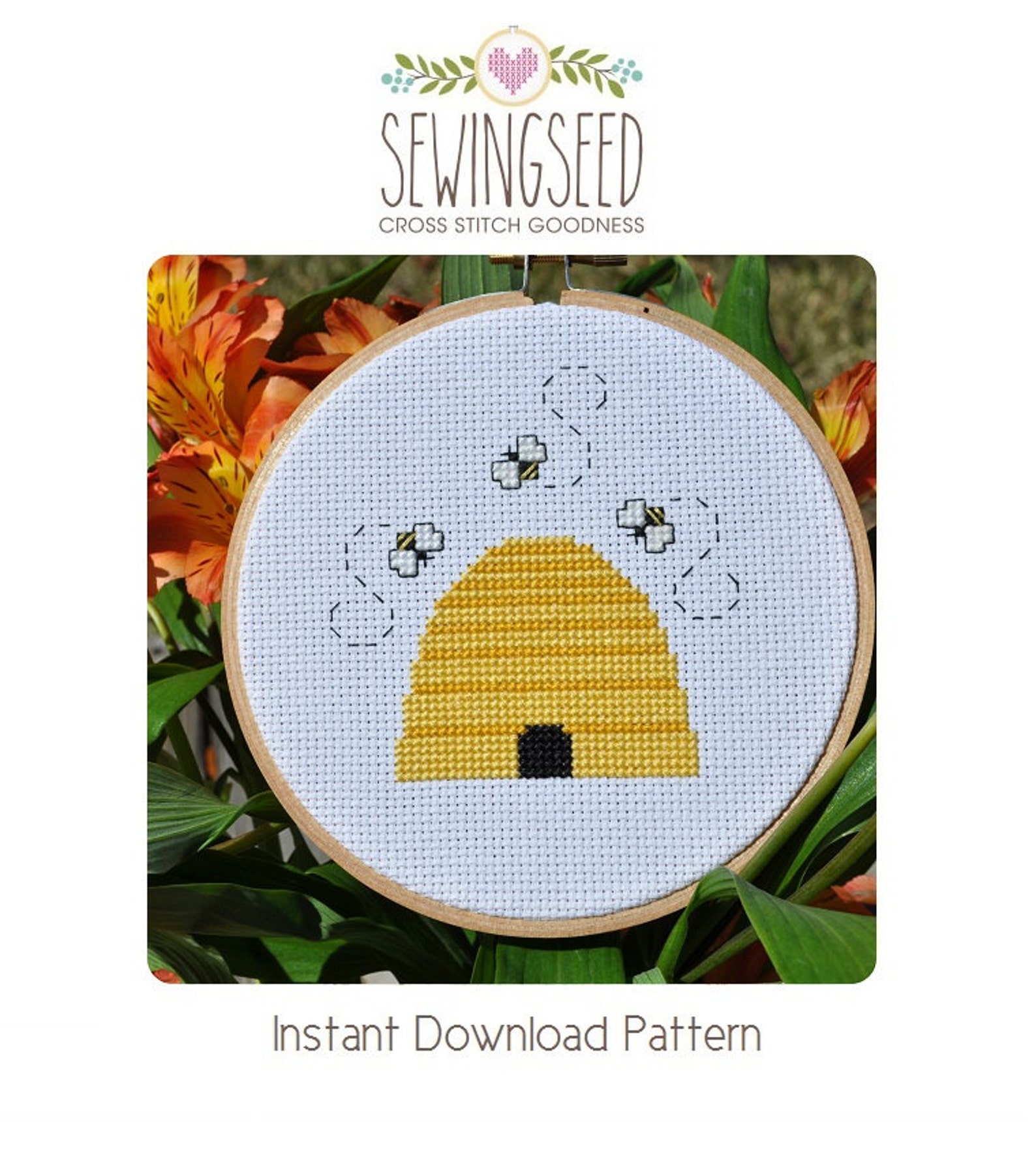 Bee Hive Cross Stitch Pattern Instant Download - Etsy