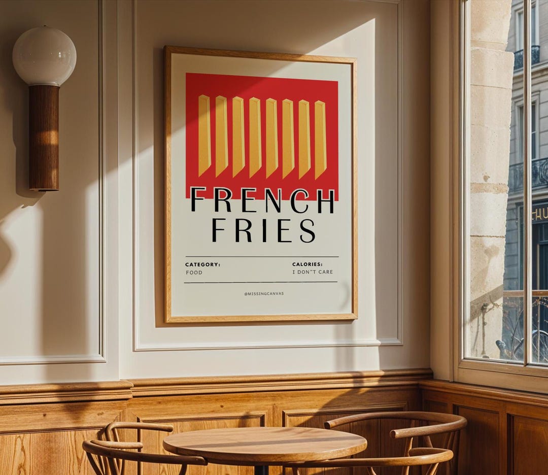Fries Poster | Food Poster | Pasta Poster | Wall Poster | Printable ...