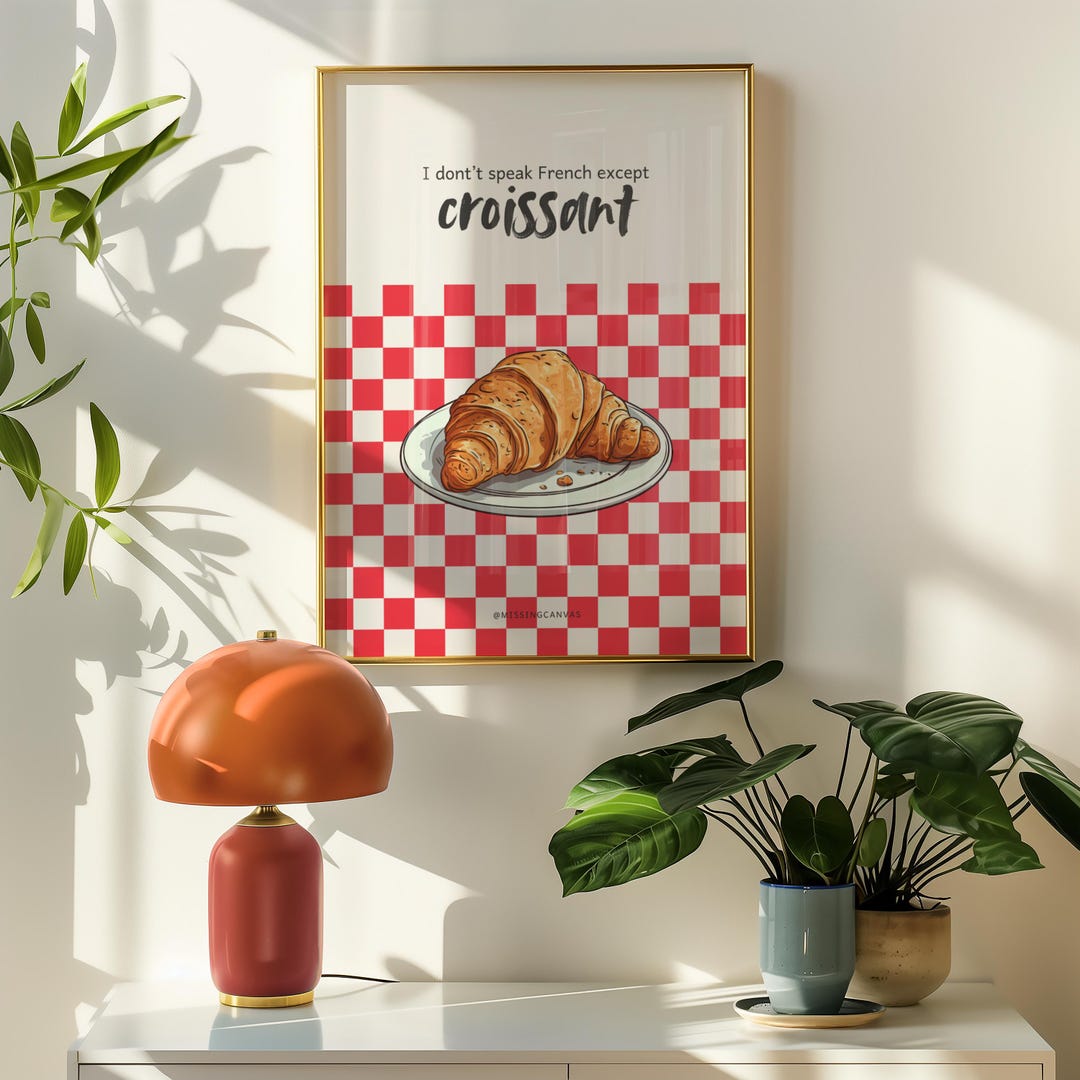 Croissant Poster | Food Poster | Wall Poster | Printable Wall Art ...