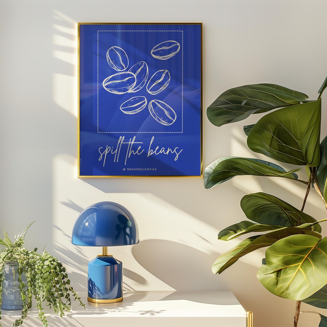 Spill the Beans | Coffee Poster | Coffee Art | Coffee Bar Decor ...