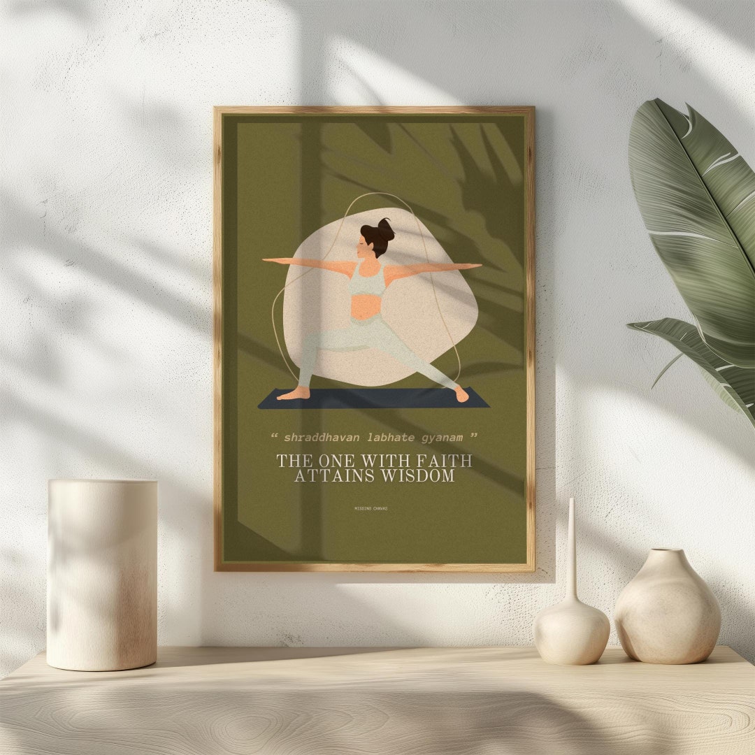 Warrior 2, Artsy Yoga Poster, Printable Wall Art, Digital Print, Yoga ...