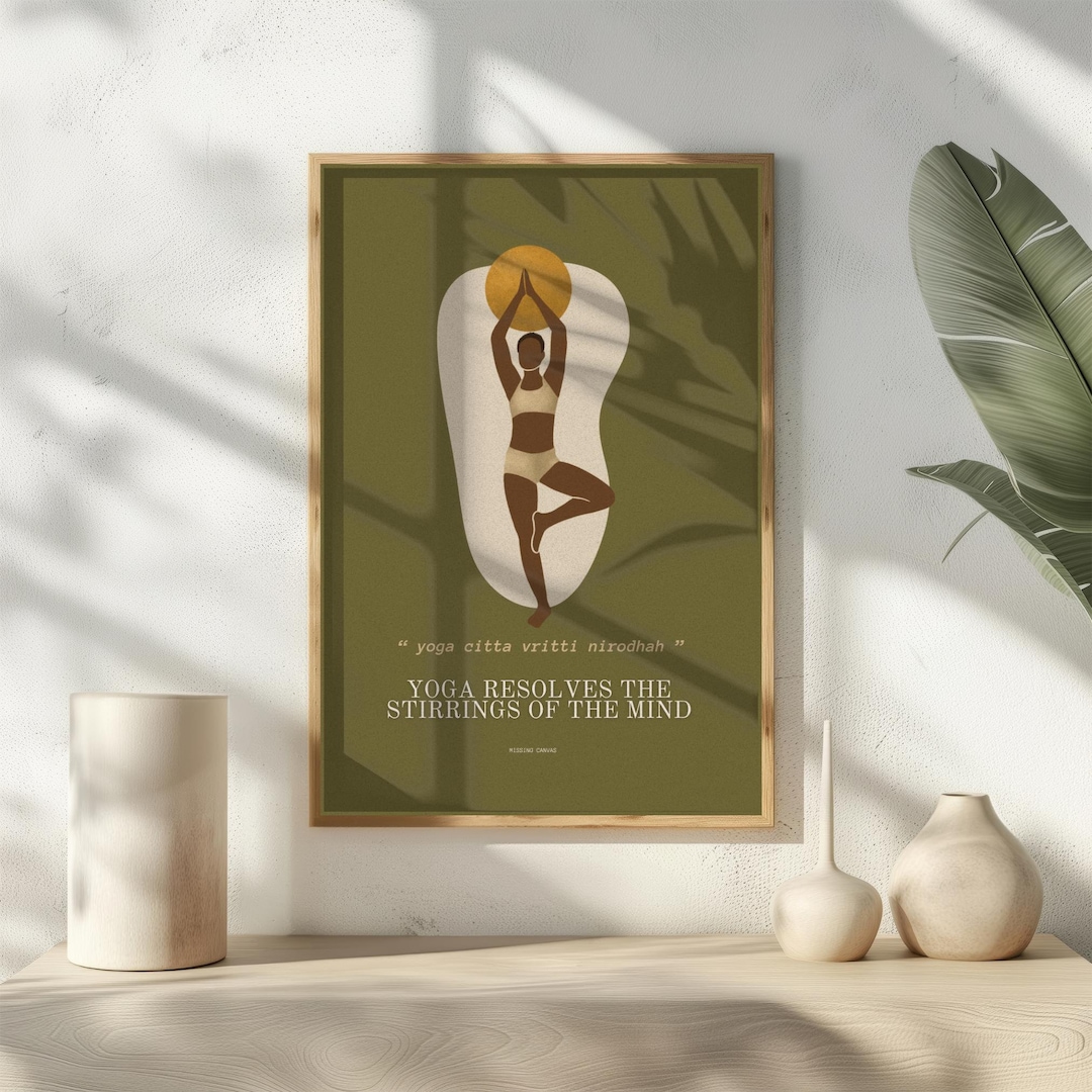 Tree Pose, Yoga Poster, Earthy Colors, Printable Wall Art, Digital ...