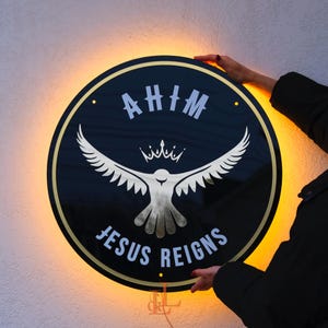 Custom Backlit Business Logo Sign, Salon Wall Decor, Church Logo Sign ...