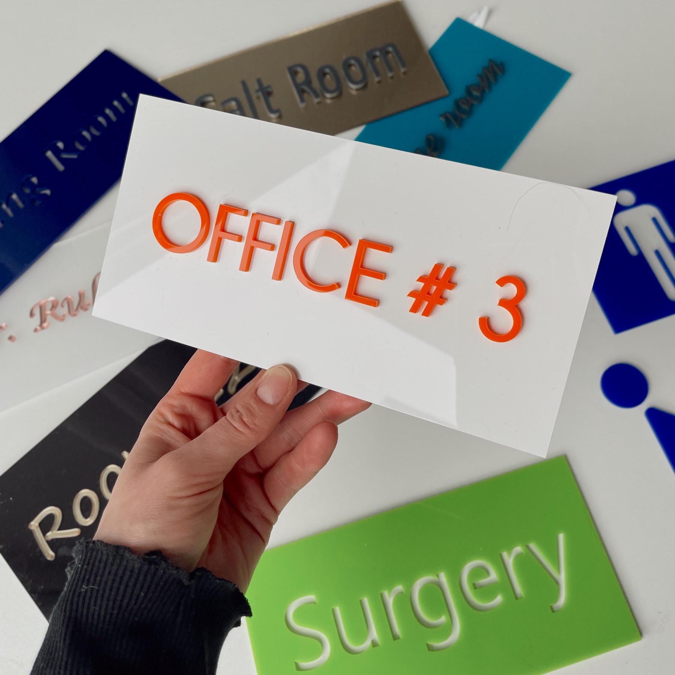 Custom Business Door Sign, Personalized Acrylic Sign for Wall, Restroom ...