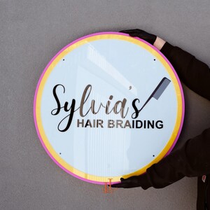 Acrylic Business Logo Sign, Custom Salon Wall Decor, Pink Salon Lobby ...