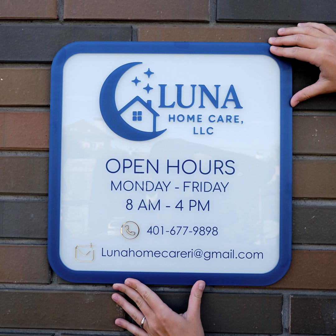Business Name Sign for Door, Business Logo Door Sign Hanging, Custom ...