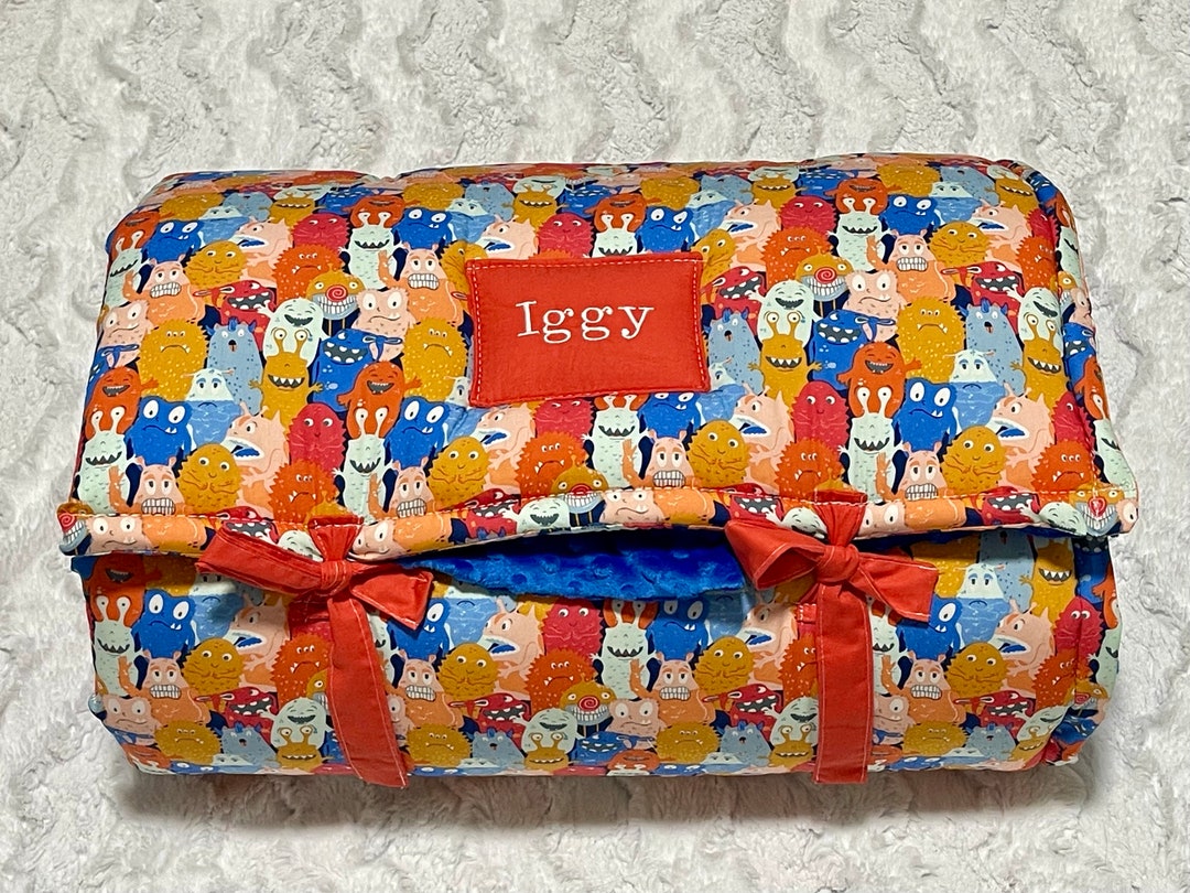 Quilted Toddler Nap Mat: Hide and Shriek Monster Design, Minky Blanket ...