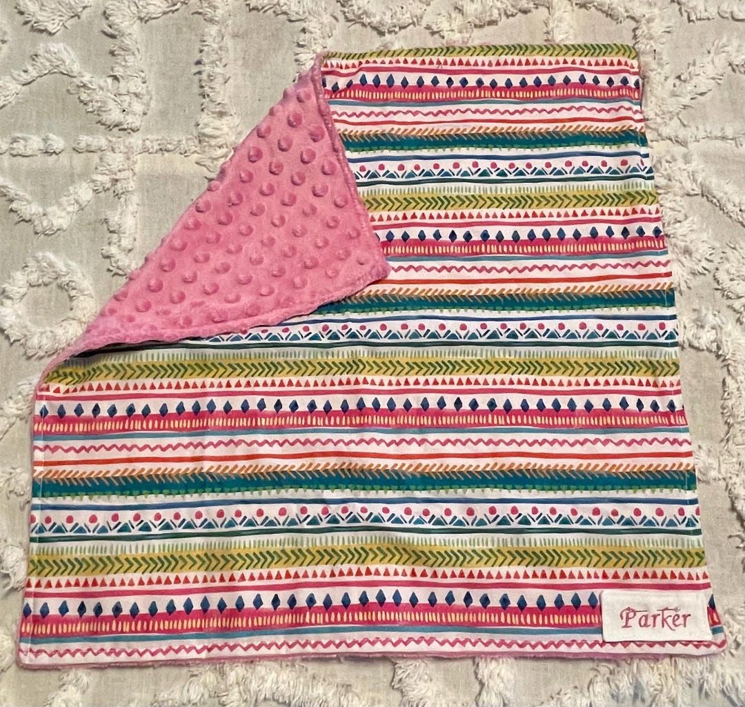 Personalized Mini Baby Blanket: Fresh Stripe Minky, Next Day Shipping ...
