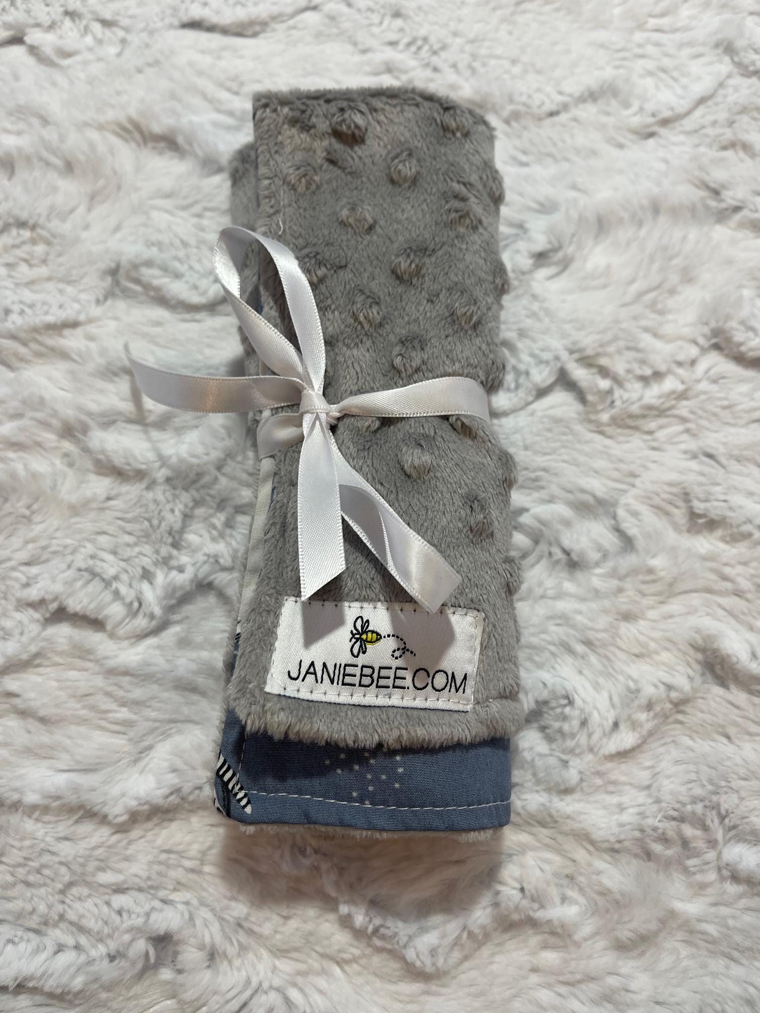 Personalized Mini Baby Blanket: Vintage Floral Minky Snuggy (16