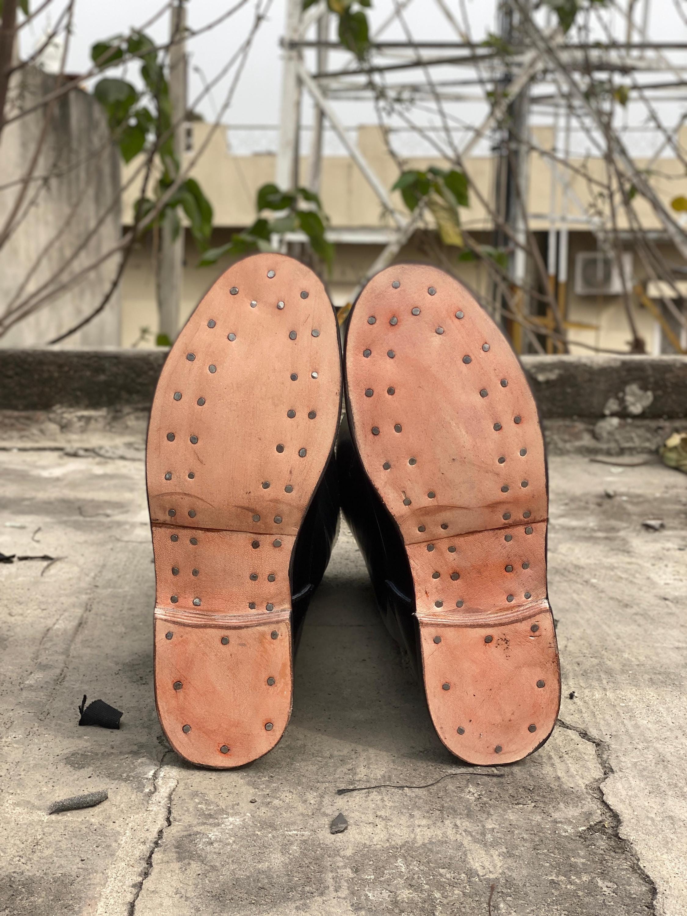 Black Leather Long Boots | Marching Boots | Army-style Footwear ...