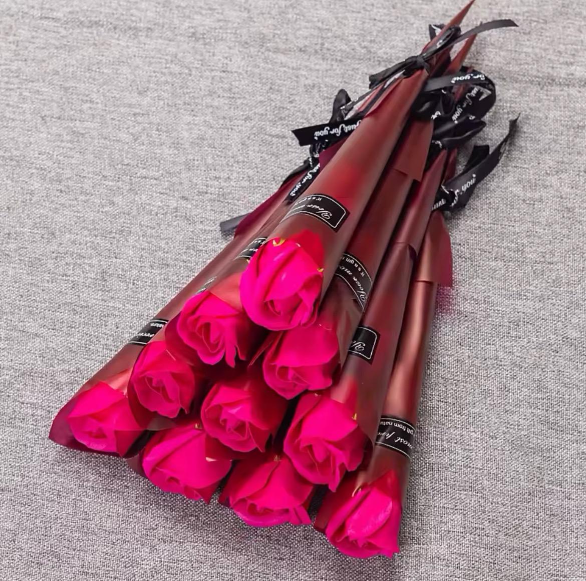 Romantic Single Rose Bouquet for Teacher's Day, Valentine's Day, and Mother's Day – Artificial ...