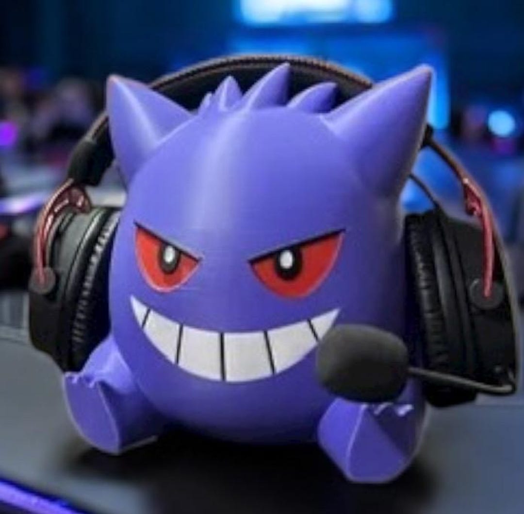 Gengar Headphone Stand 3D Printed | Pokemon Inspired Desk Decor | Ghost ...