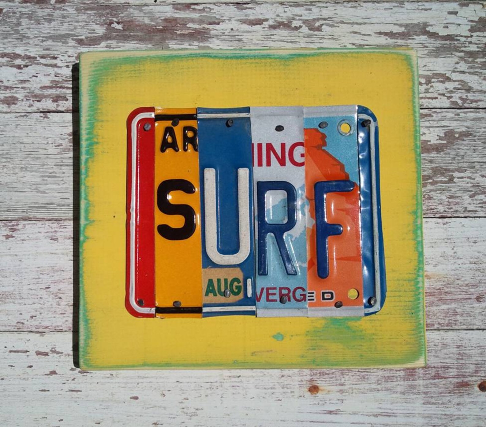 License Plate Artwork Fish Beach Ocean Nautical Aqua Red Navy ...