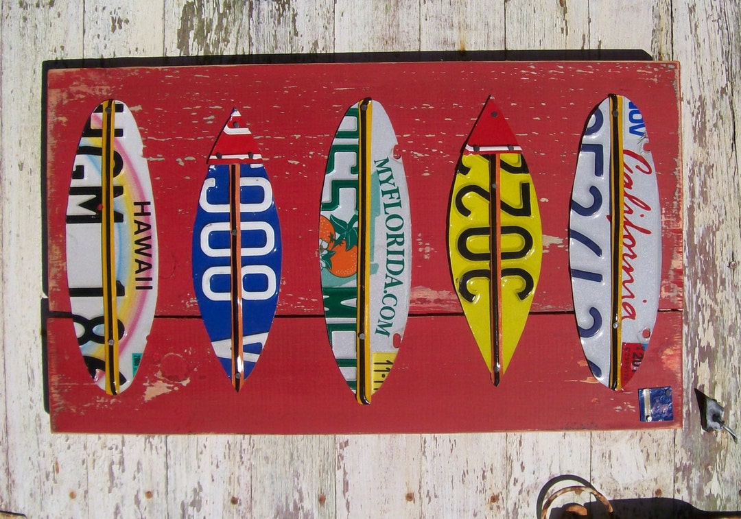 Original 5 SURF Surfboard Bar Restaraunt Art - Adventure Surfing ...